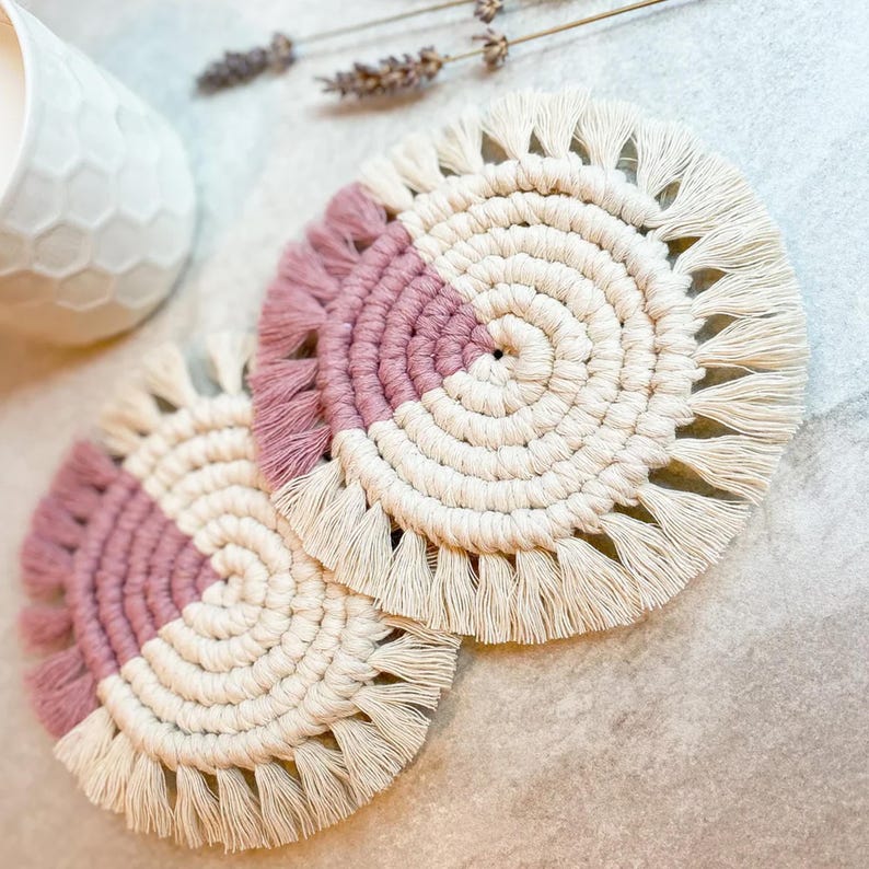 Macrame Coaster Pattern Pdf DIY Tutorial for Beginner Step by Step Instructions With Photos ...