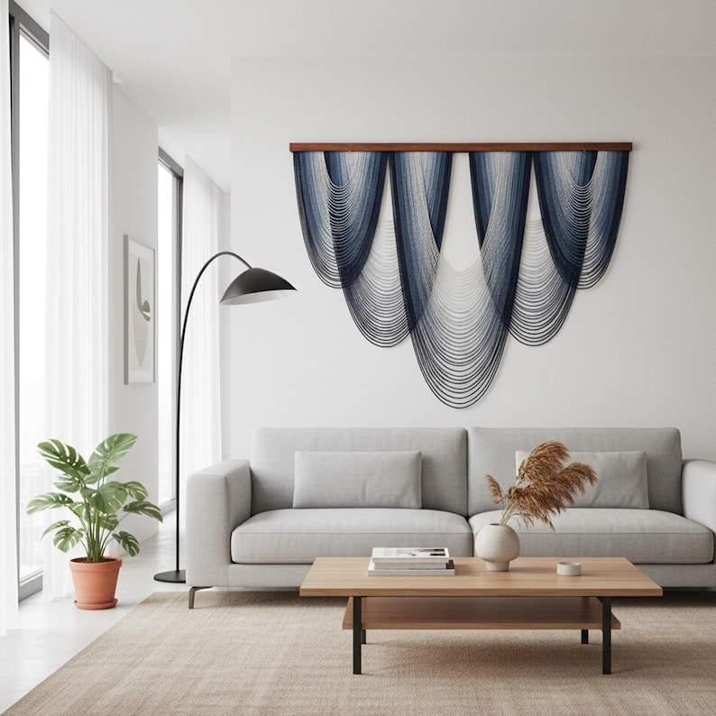 Modern Macrame Wall Hanging: Large Textile Art Tapestry — Eclectic ...