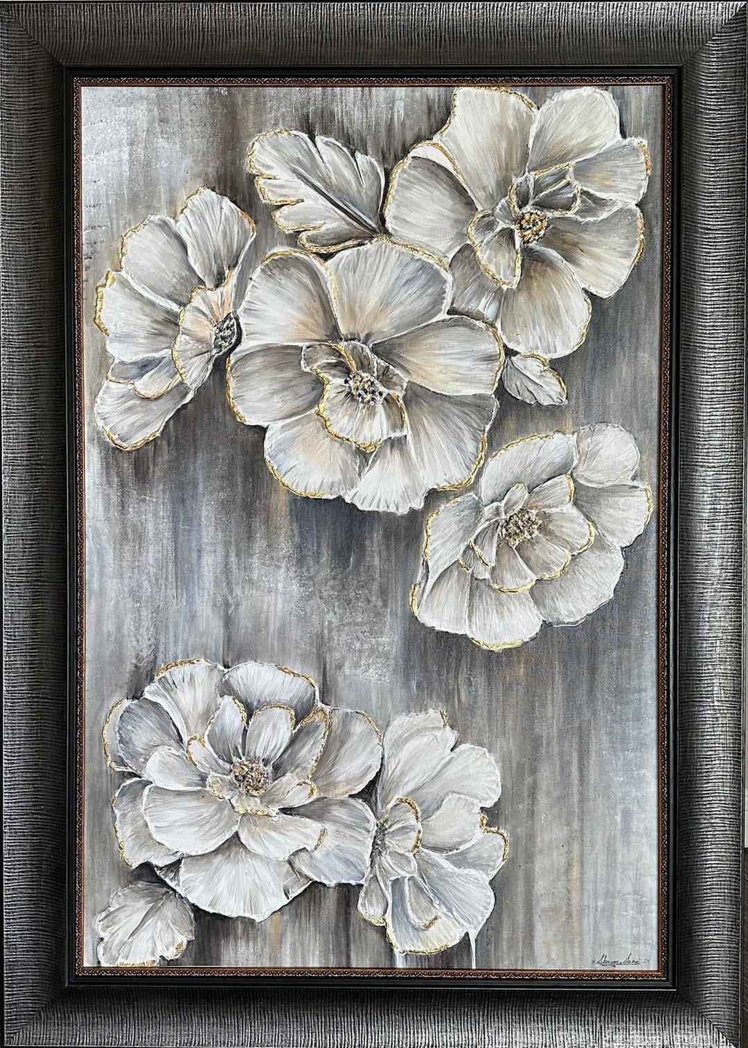 Floral Textured Hand Painting - Etsy