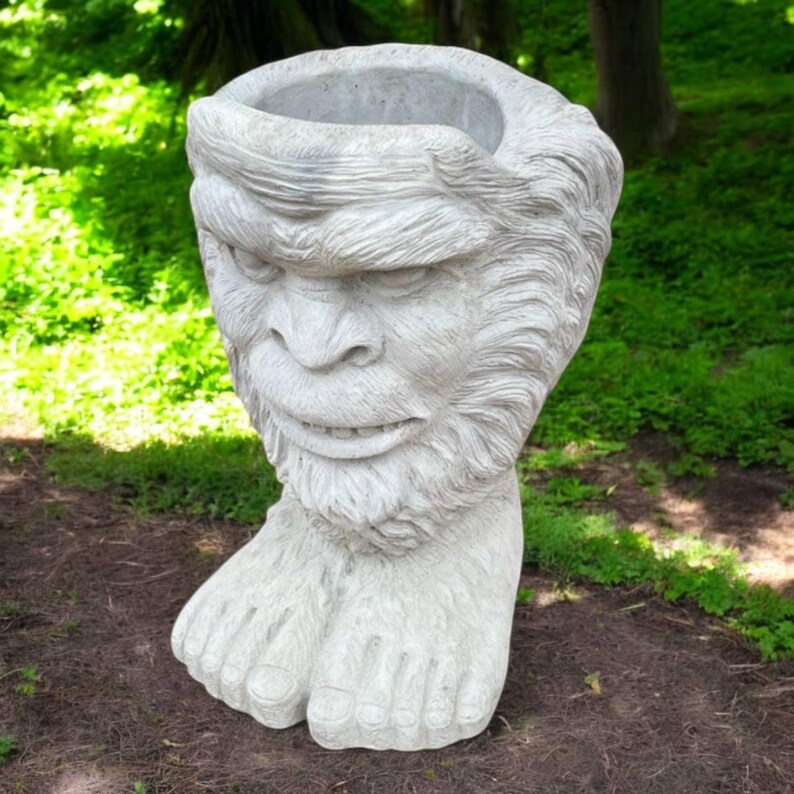 Bigfoot Planter Sculpture \ Garden Concrete Decor \ Lawn Plant Pot ...