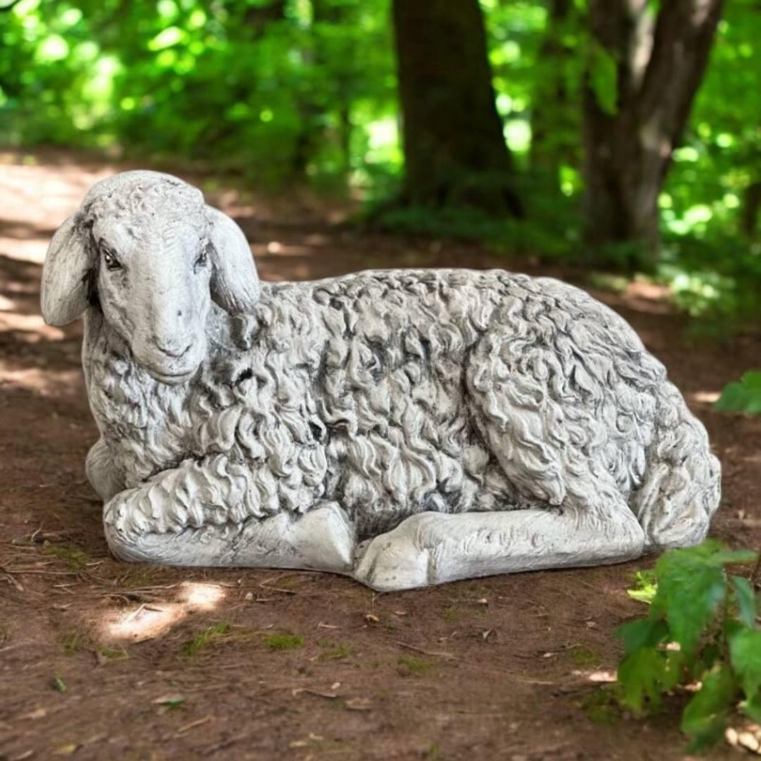 Lamb Yard Figure / Concrete Farm Animal / Outside Sheep Idea / Stone ...