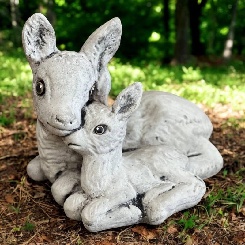 Concrete Deer Statues - Etsy
