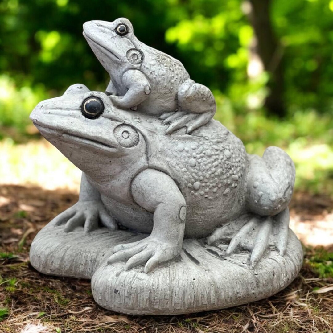 Outdoor Frogs Figure / Stone Toads Sculpture / Lawn Frogs Ornament / Concrete Toads Statue ...