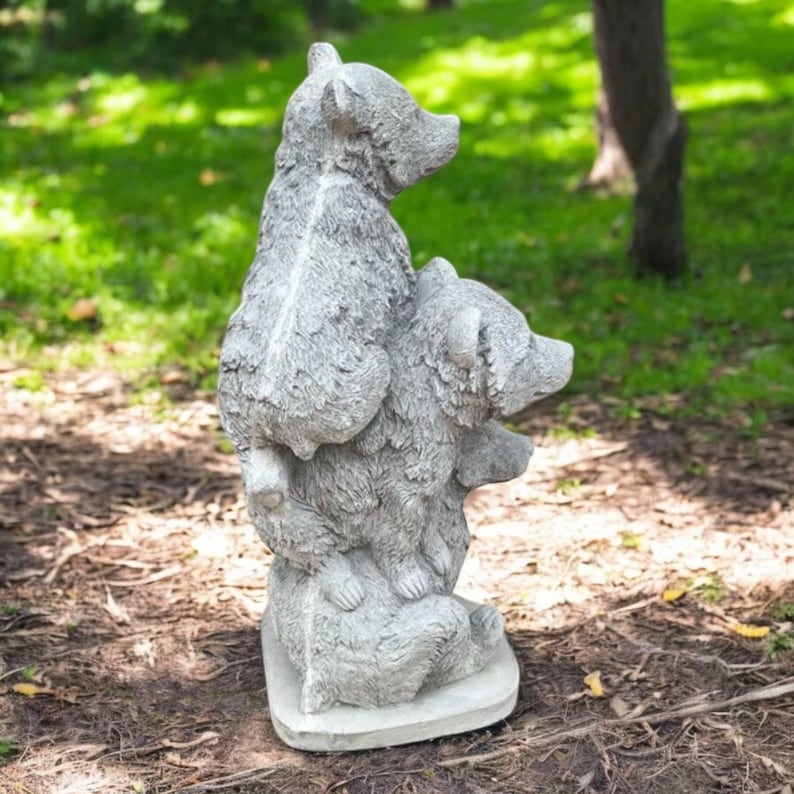 Lawn Bears Statue / Garden Animals Art / Stone Bears Ornament ...