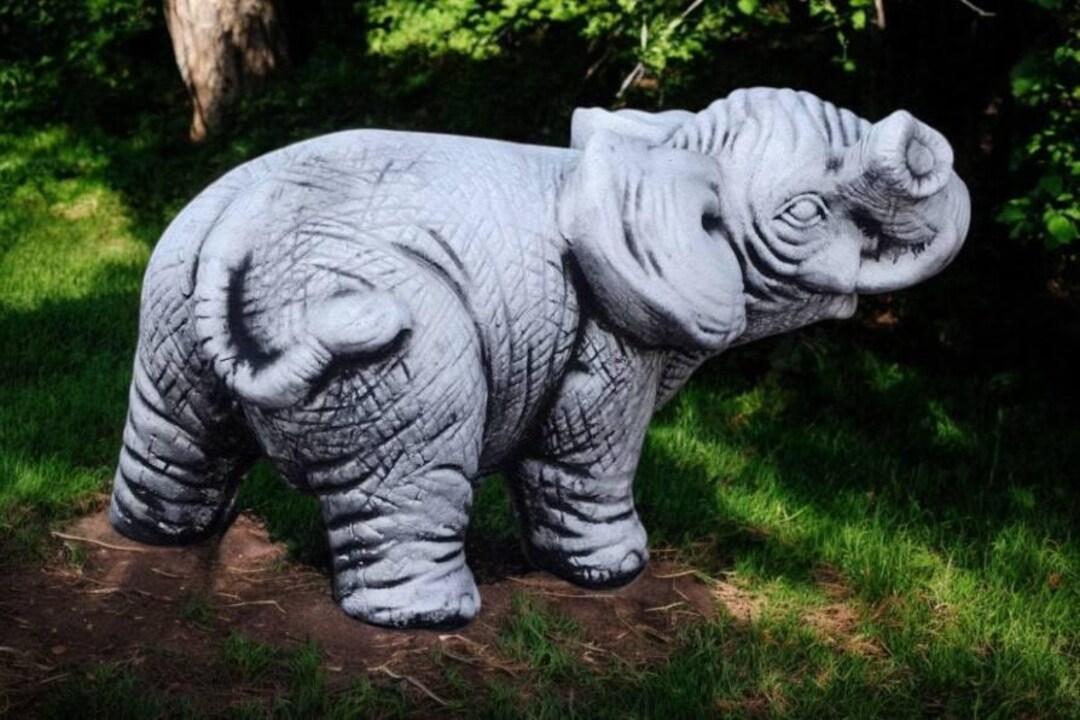 Beton Elephant Figure/ Yard Animal Decoration/ Lawn Elephant Art ...