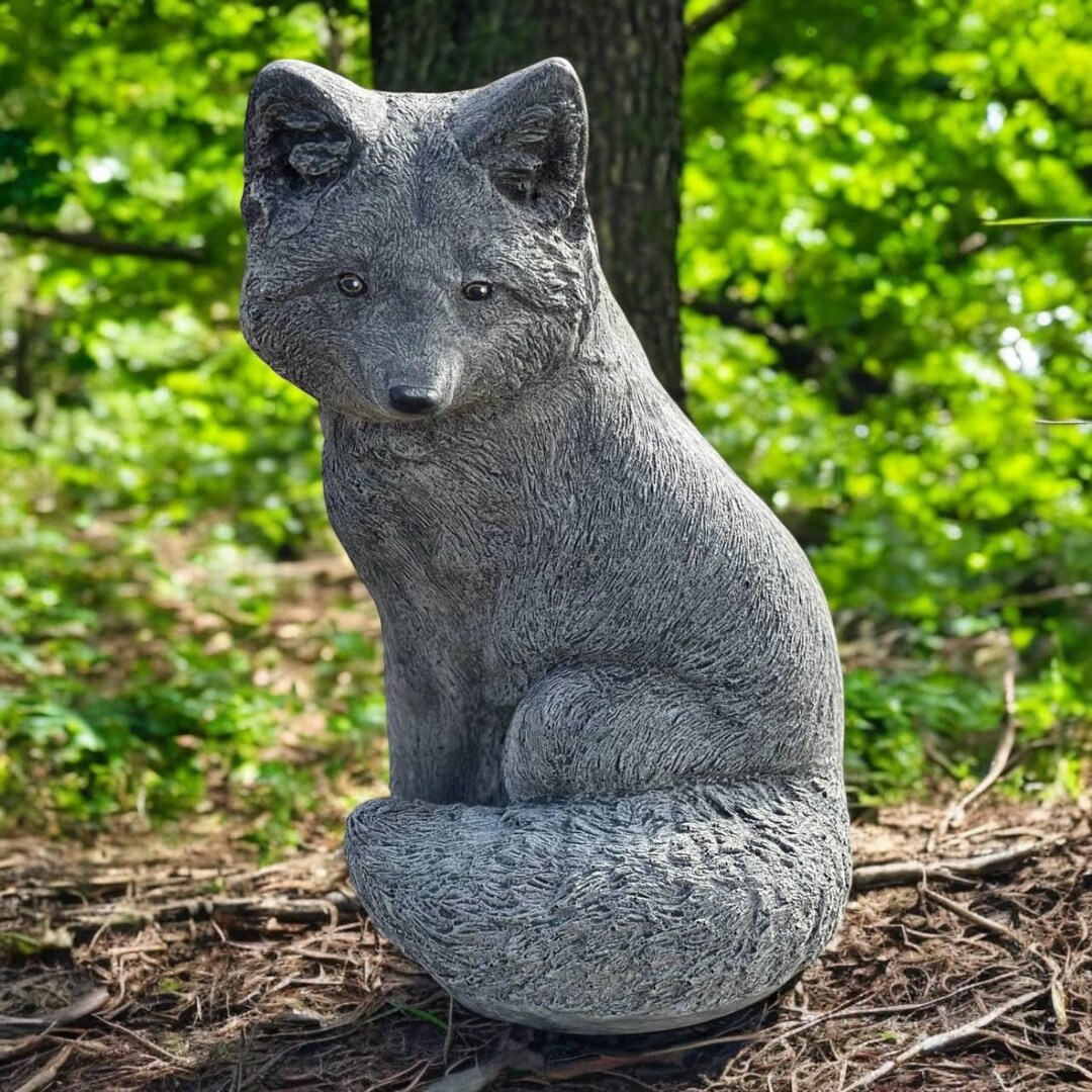 Outdoor Fox Sculpture / Forest Animal Idea / Lawn Fox Ornament / Garden ...