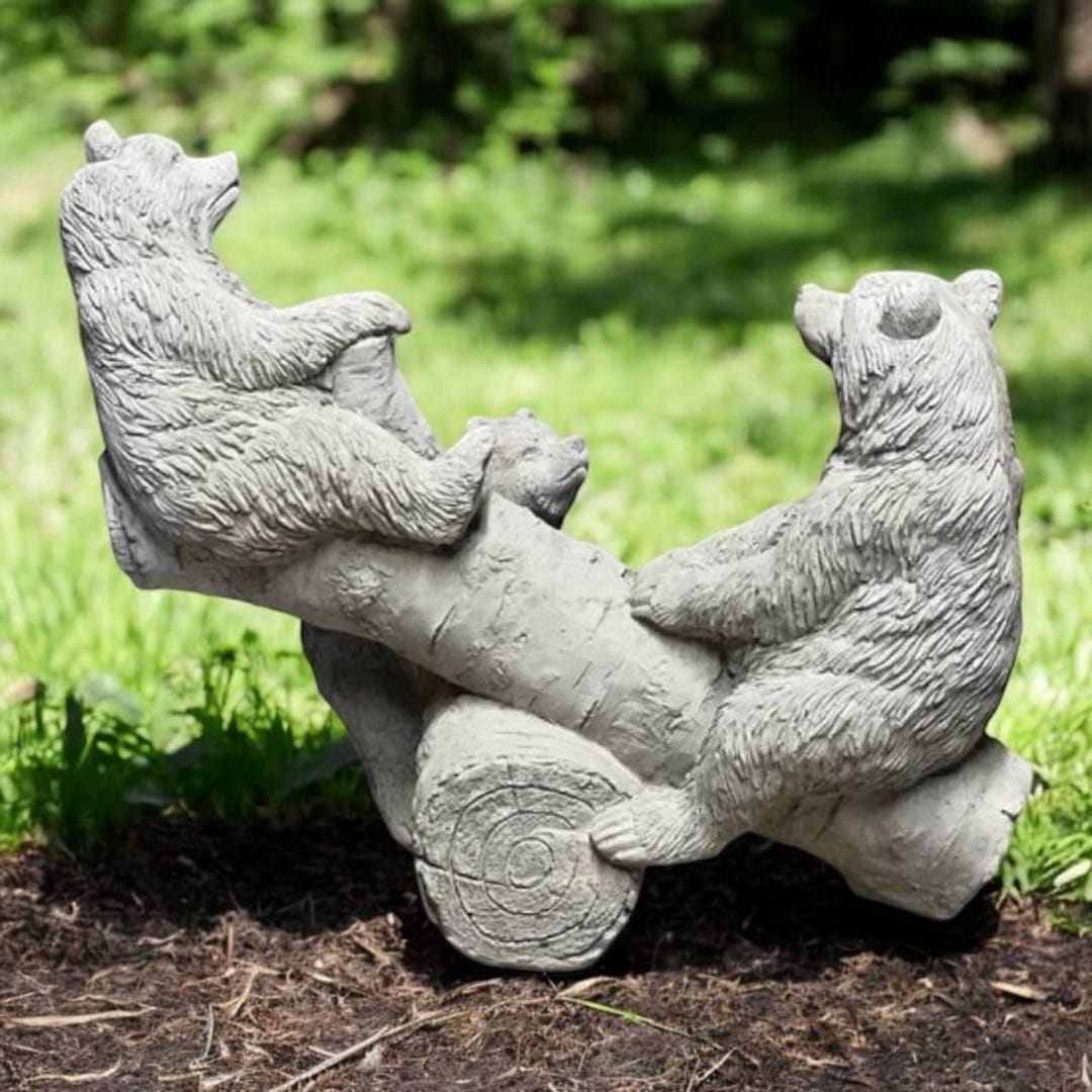 Yard Bears Figurine \ Outside Animals Ornament \ Beton Bears Art ...