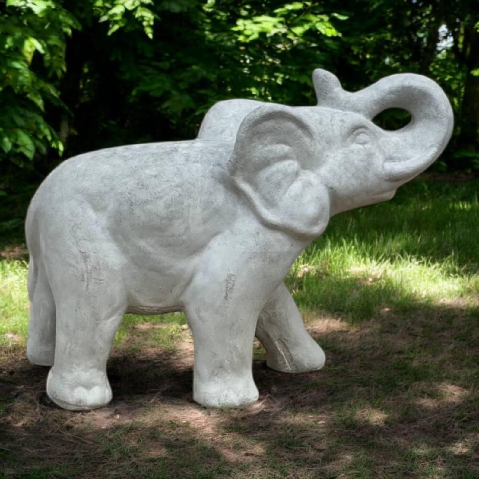 Lawn Elephant Sculpture / Stone Animal Decor / Solid Elephant Ornament ...