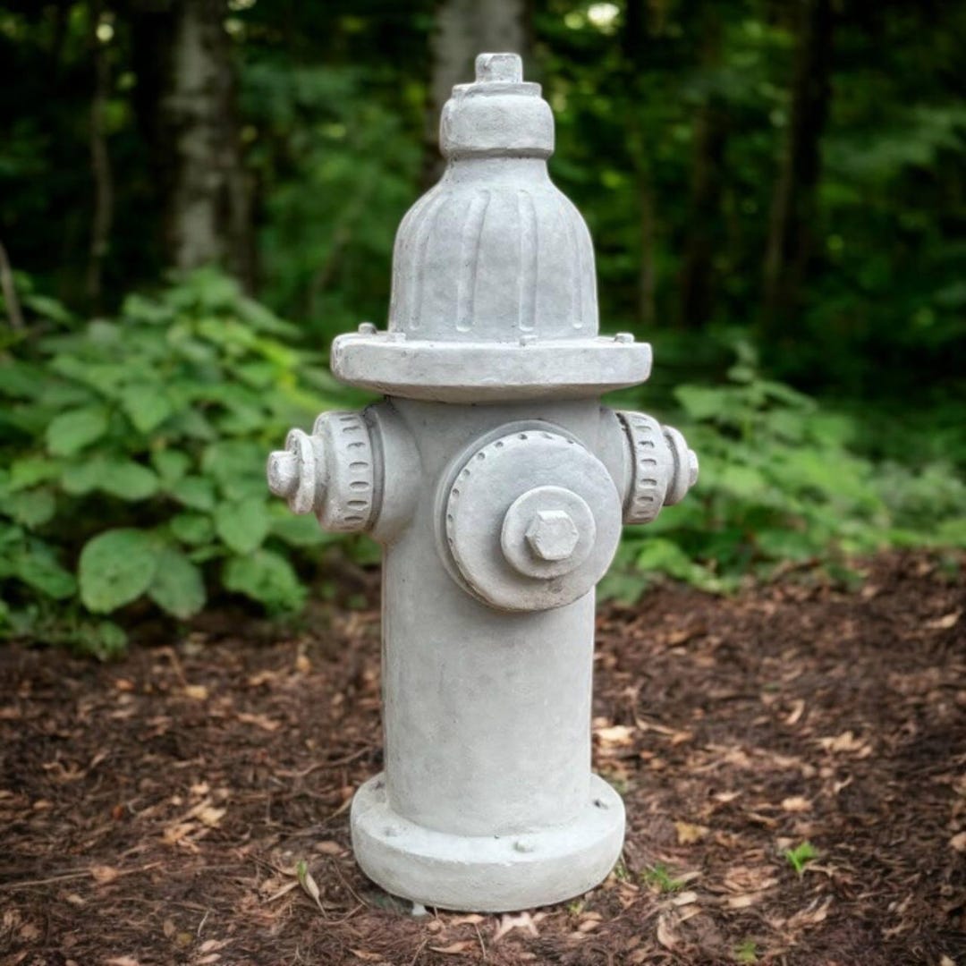 Outdoor Hydrant Figure / Concrete Ornament / Fire Department Decor ...