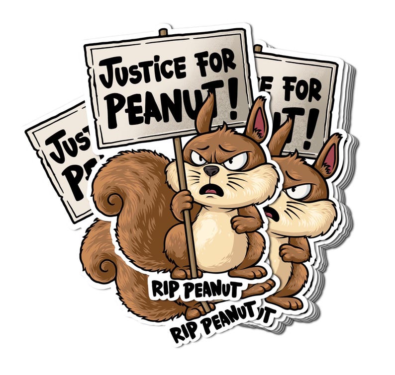 Justice for Peanut the Squirrel Vinyl Sticker – Stand up for Wildlife ...