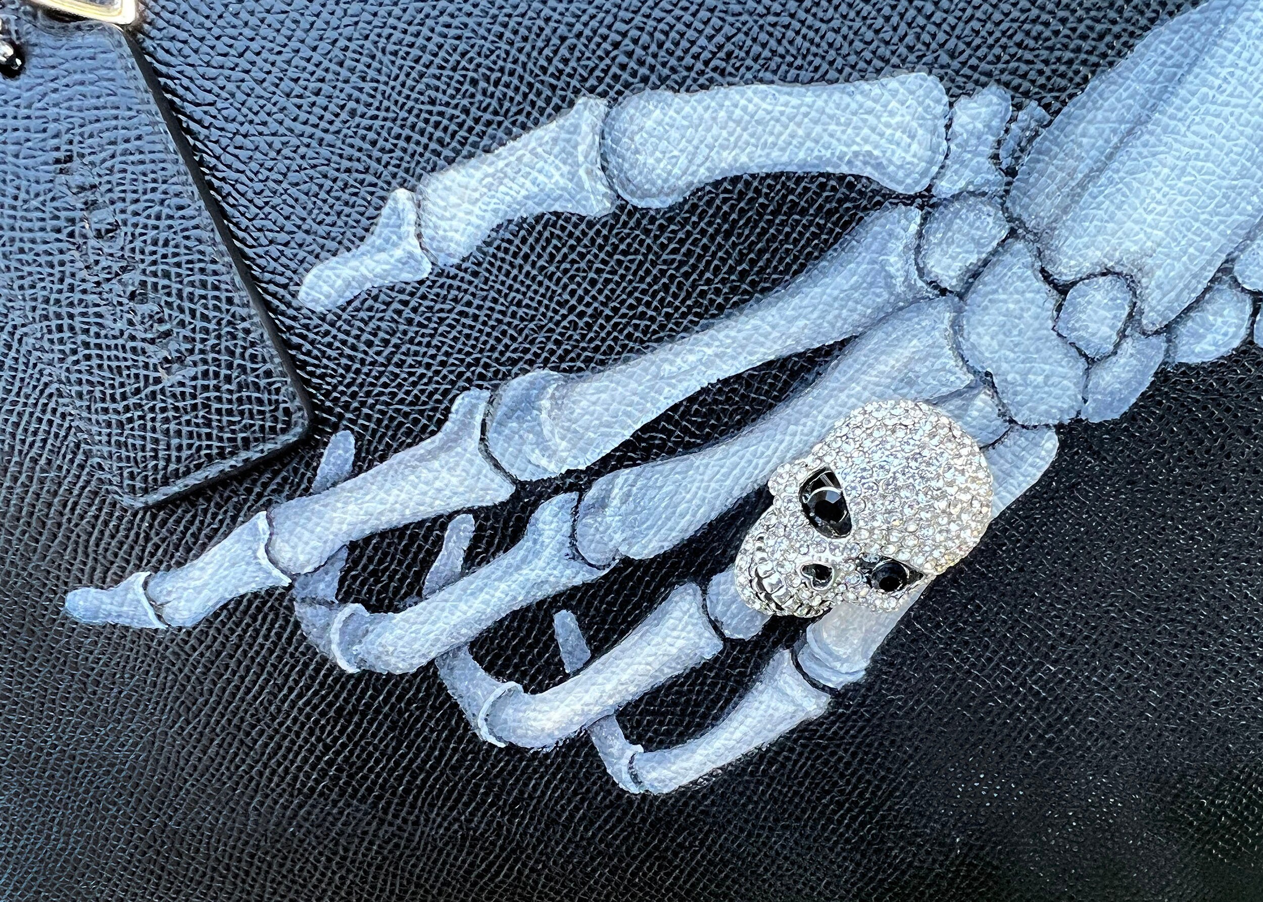 SALE 30% OFF: Blingy Hand-painted Skeleton Wearing Rhinestone Skull ...