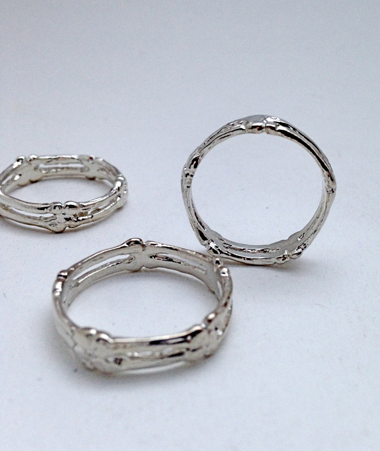 Silver SKULLY Band Vintage Stacker Punk Rock 90's Reproduction Eternity ...