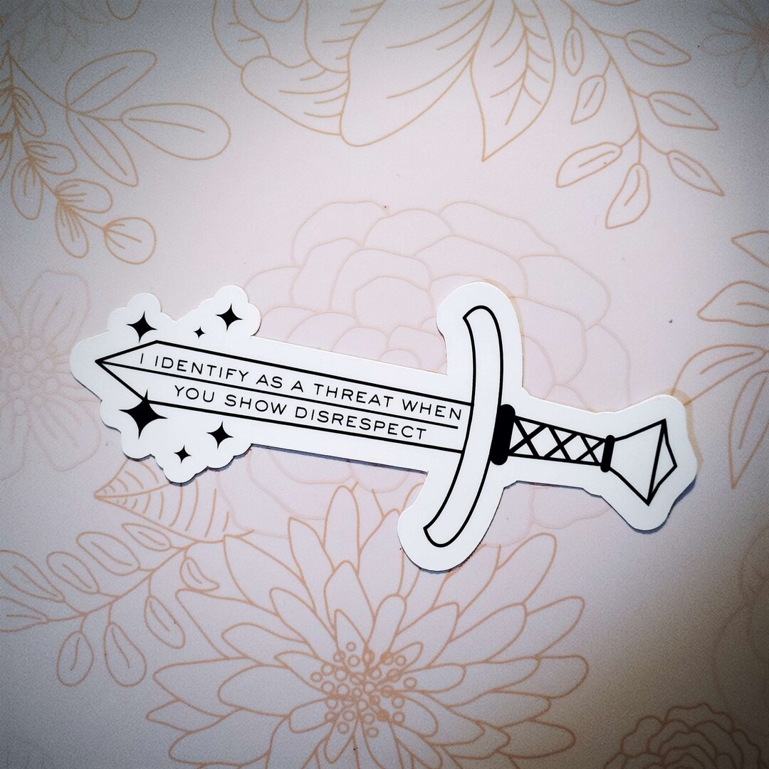 I Identify as A Threat Sticker | Vinyl Sticker, Magic Occult Witch ...