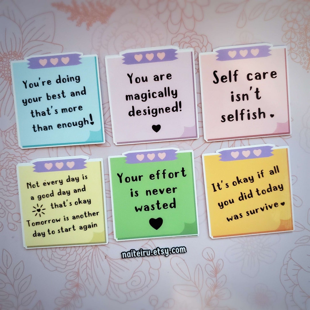 Positive Affirmation Sticky Note Stickers | Self Affirmation Sticker ...