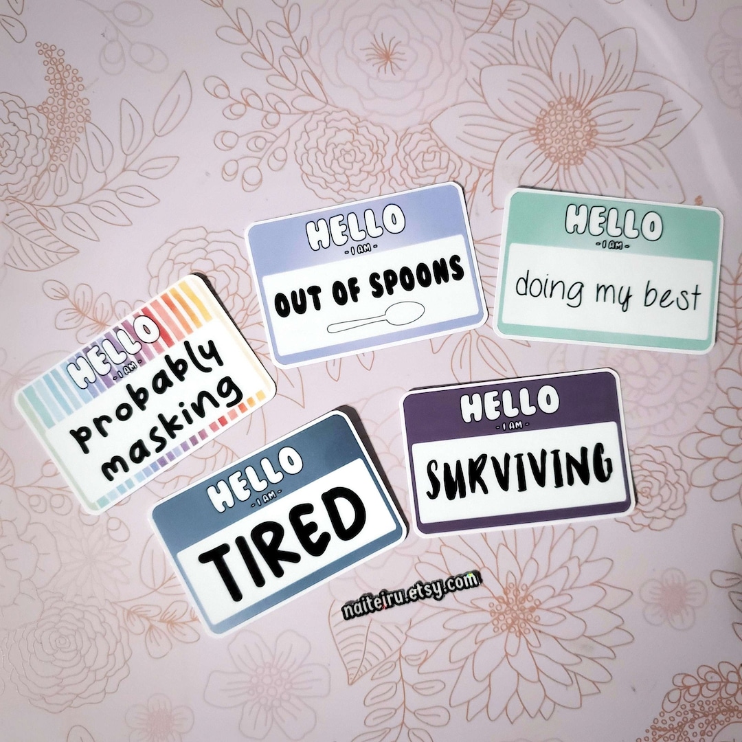 Hello, I Am Label Sticker Vinyl Sticker | Mental Health Awareness ...