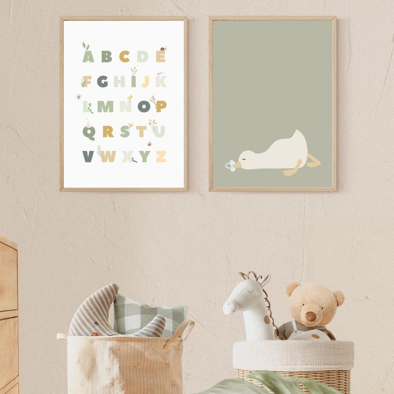 Alphabet Poster for Kids, ABC Chart Printable, Scandi Nursery Wall Art ...