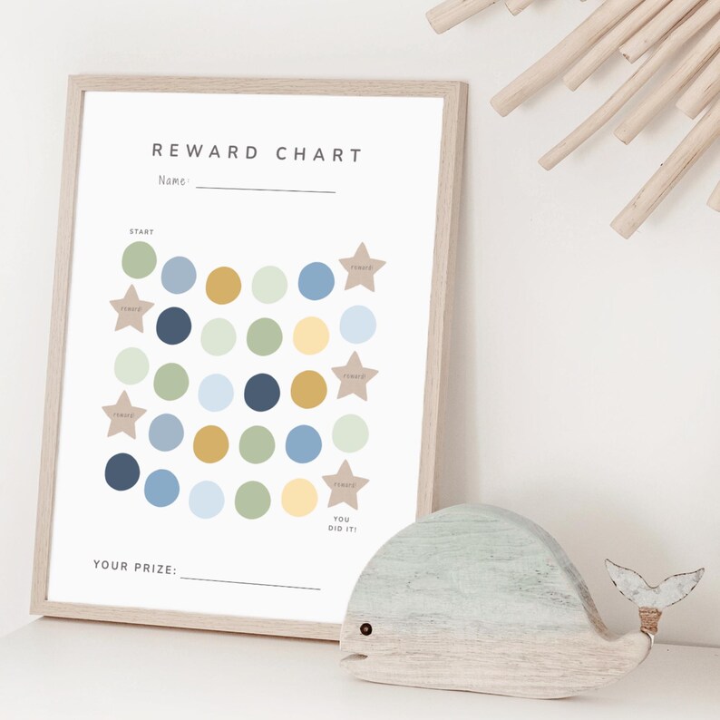 Blue Reward Chart, Toddler Reward Chart, Printable Reward Chart, Kids ...