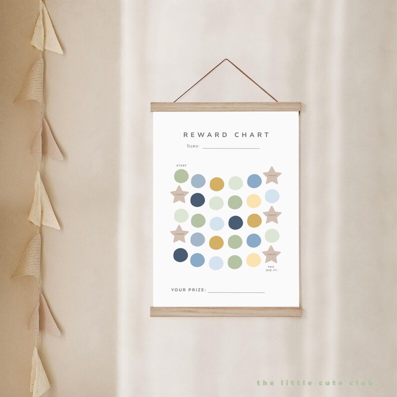 Blue Reward Chart, Toddler Reward Chart, Printable Reward Chart, Kids ...