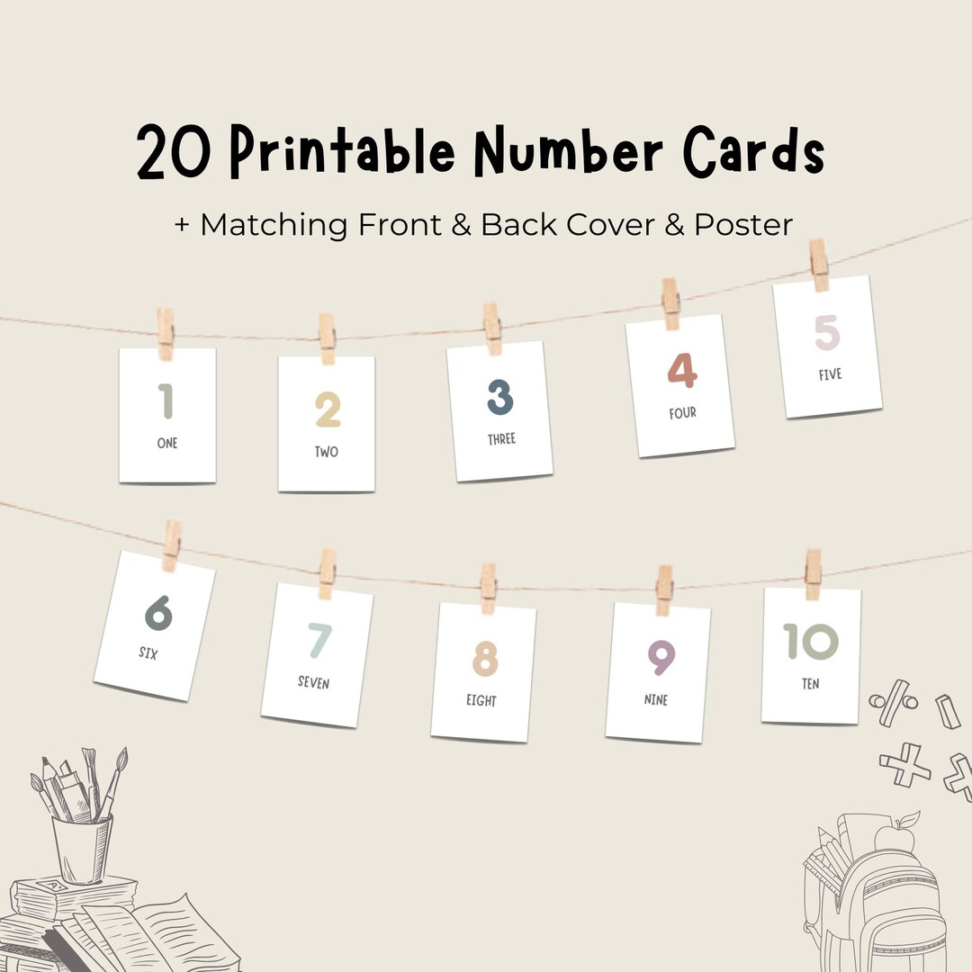 Printable Number Learning Cards for Toddlers and Children Preschool ...
