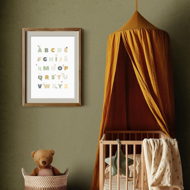 Alphabet Poster for Kids, ABC Chart Printable, Scandi Nursery Wall Art ...