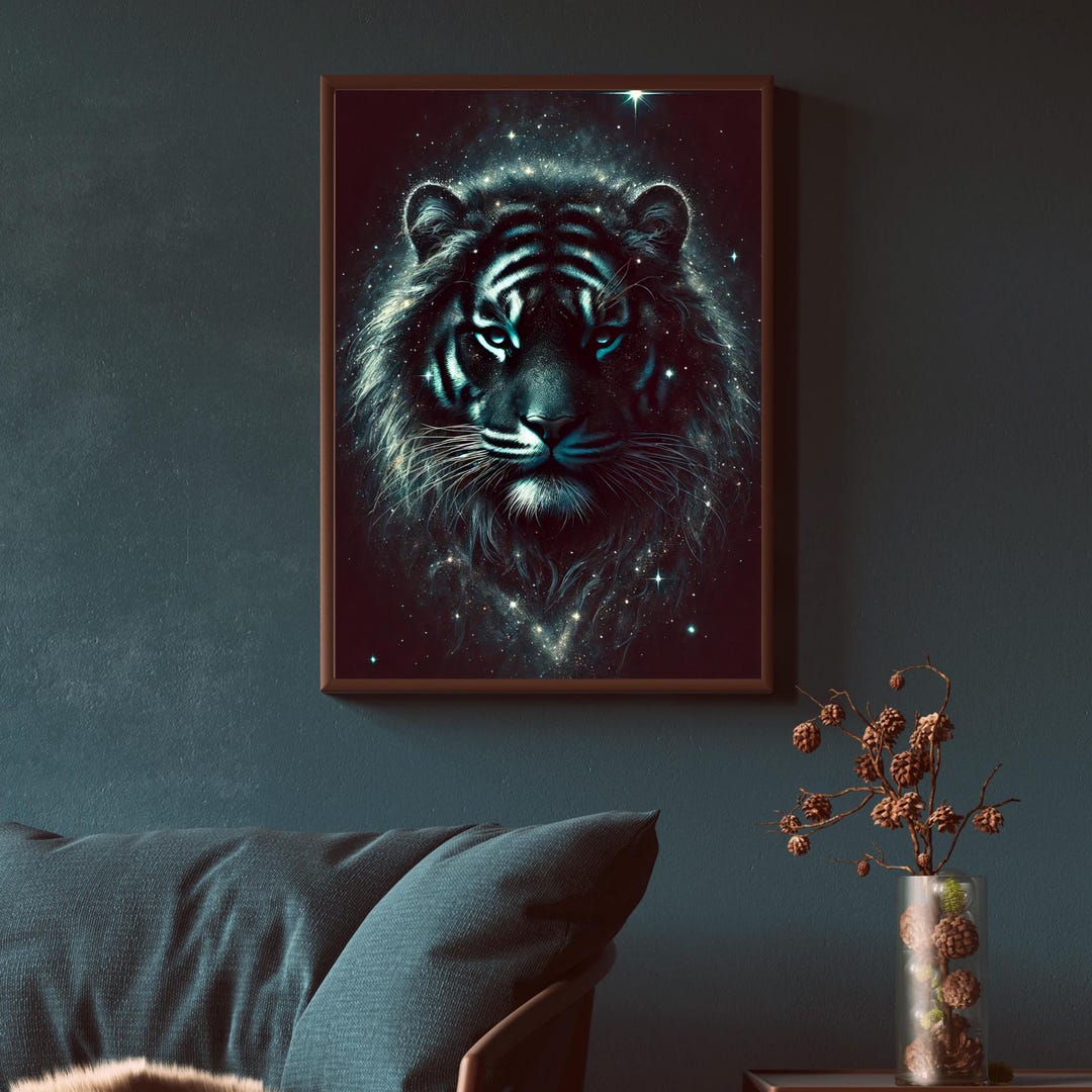 Cosmic Tiger Wall Art | Mystical Celestial Tiger Digital Download ...