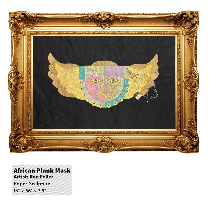 African Plank Mask Paper Sculpture - Etsy