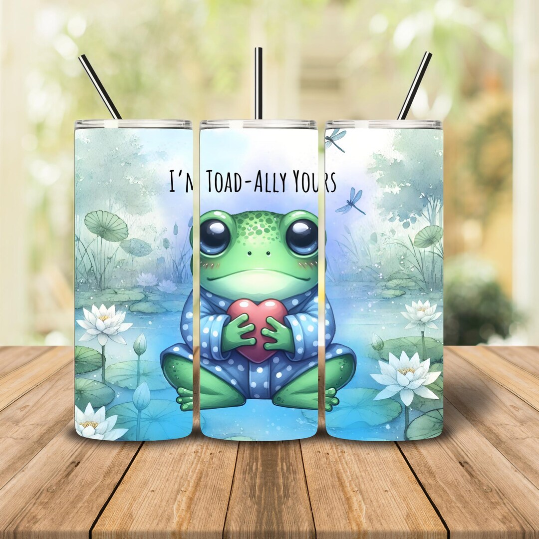Frog Tumbler Wrap, 20oz Skinny Straight Sublimation Design, Cute ...