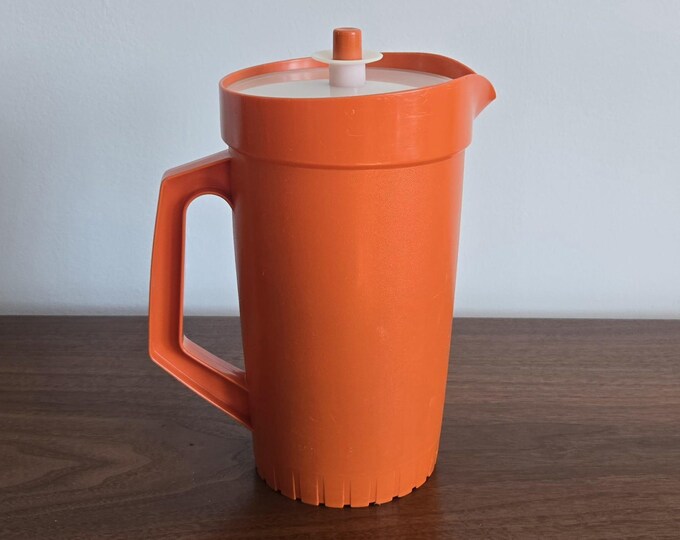 Vintage 1970s Bright Orange Tupperware Pitcher: 2 Qt. With White Lid - Etsy