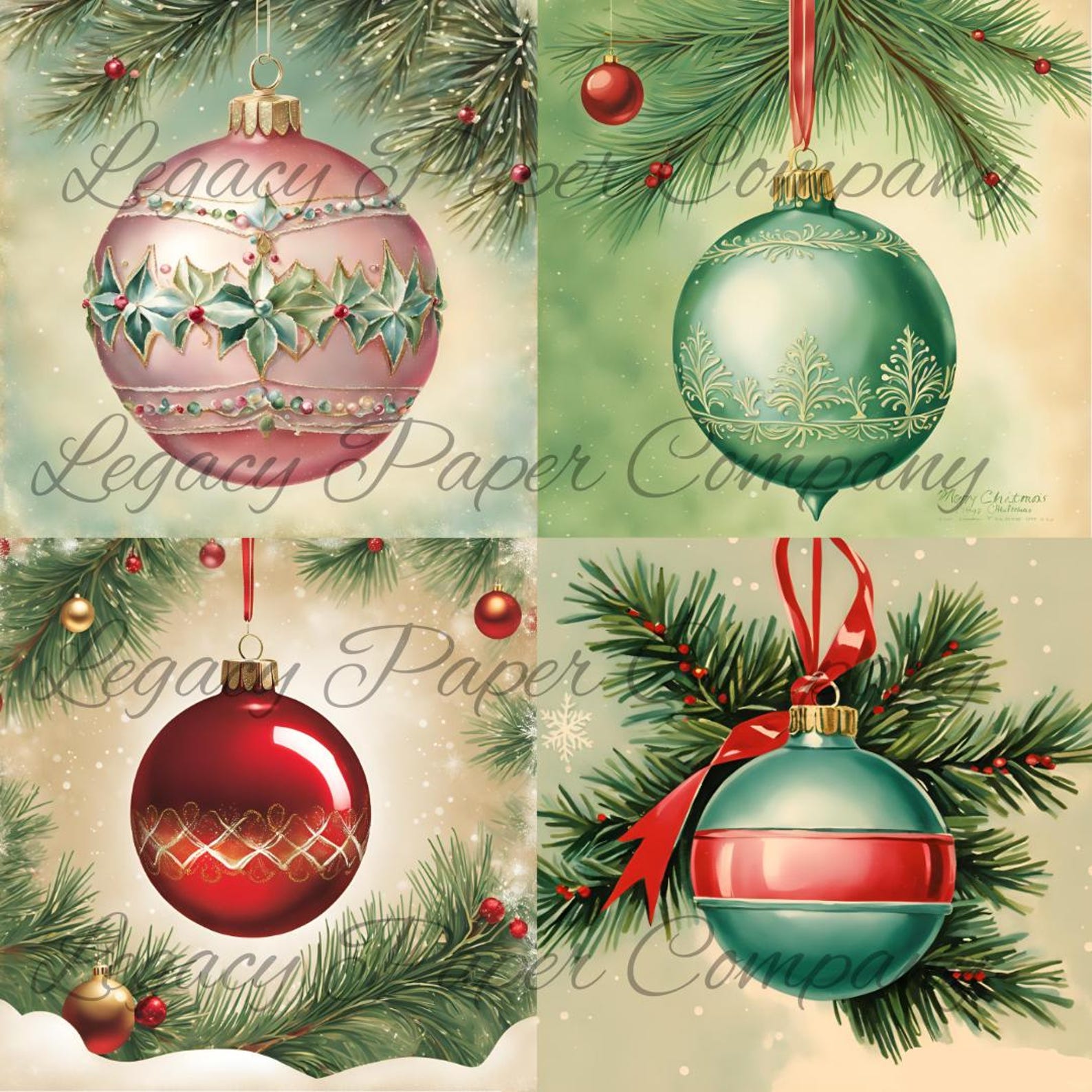 Shiny Brite Vintage Christmas Ornaments Clipart - Etsy