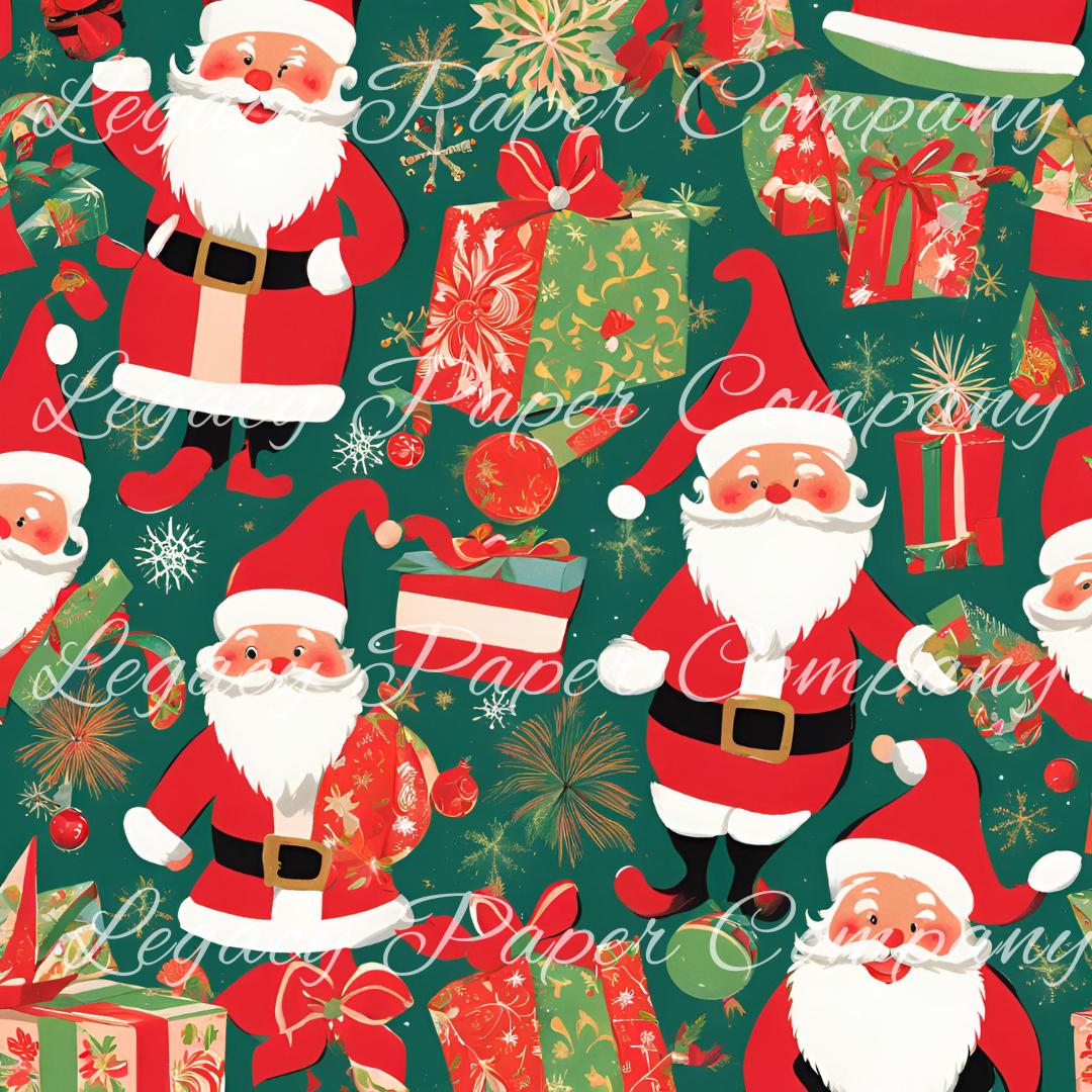 Vintage, Retro Digital Christmas Wallpaper Wrapping Paper II - Etsy