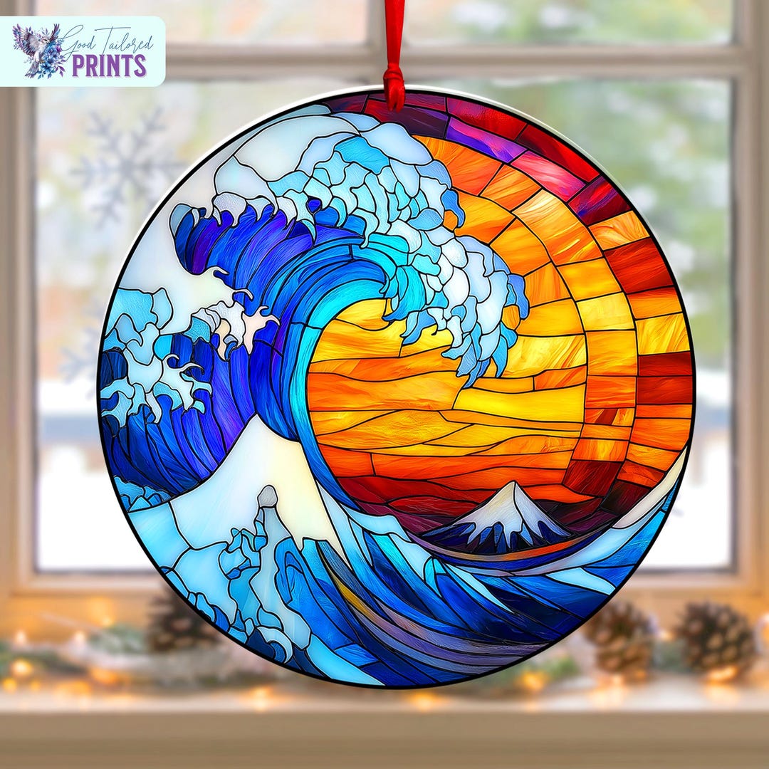 Blue Wave Acrylic Ornament Window Hanging Decor Ocean-inspired ...