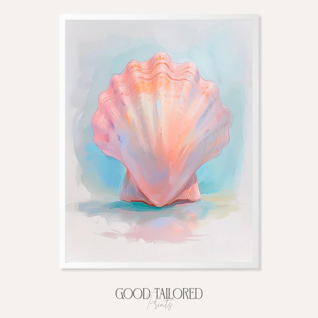 Pastel Seashell Watercolor Art | Soft Coastal Illustration | Beach ...
