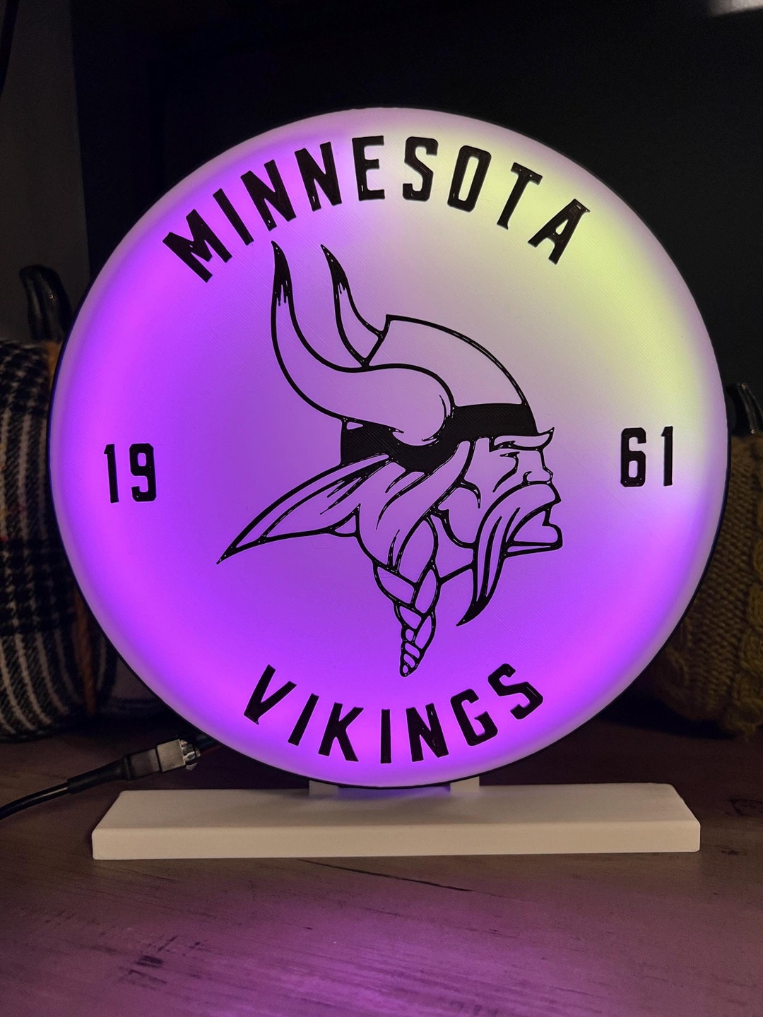 Minnesota Sports Team 3D LED Light: Custom Fan Decor - Etsy