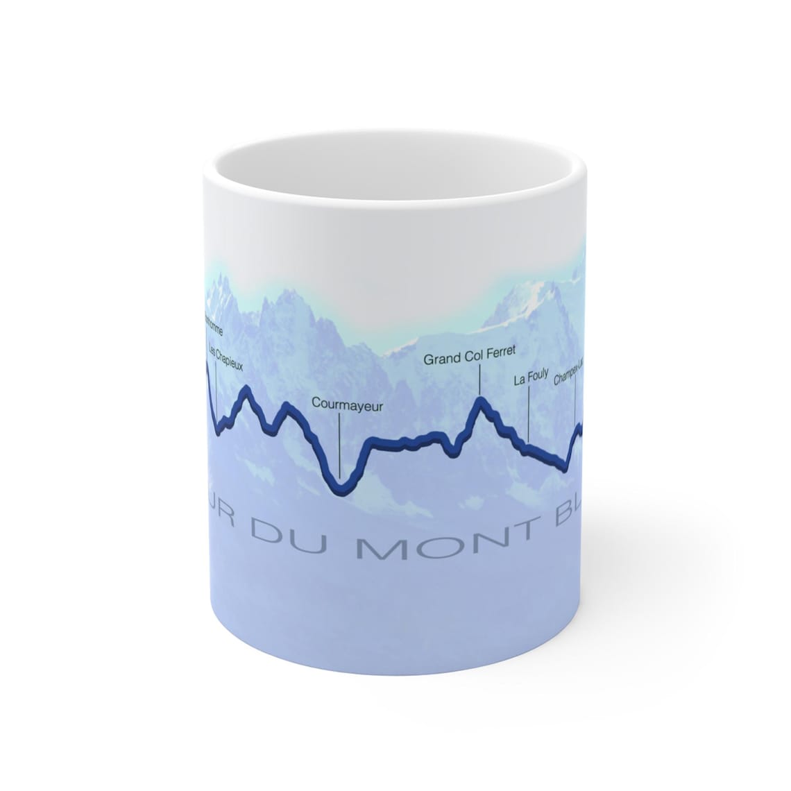 Tour Du Mont Blanc Elevation Profile Mug 11oz, Hiking Coffee Cup ...