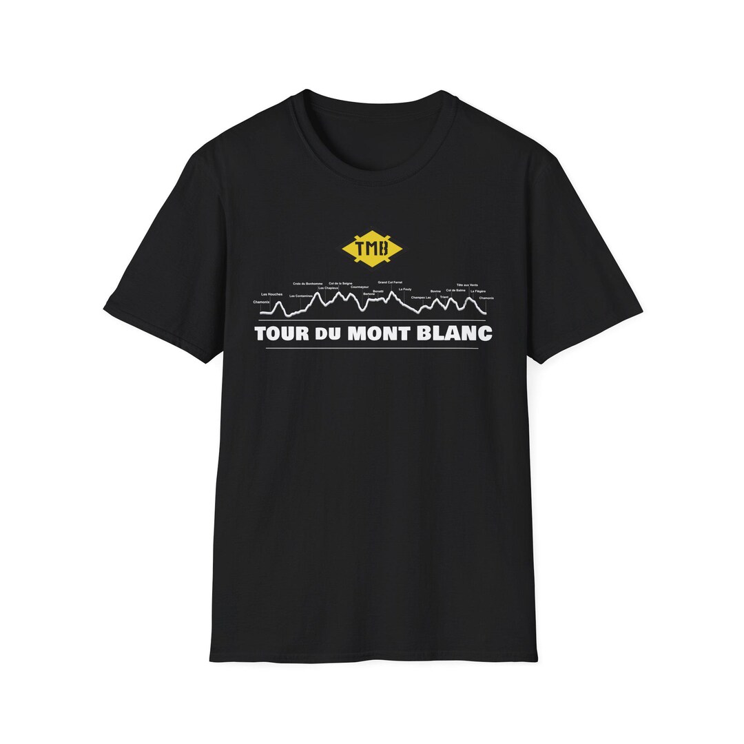 Tour Du Mont Blanc Elevation Trail Map T-shirt | TMB Route Marker Map ...