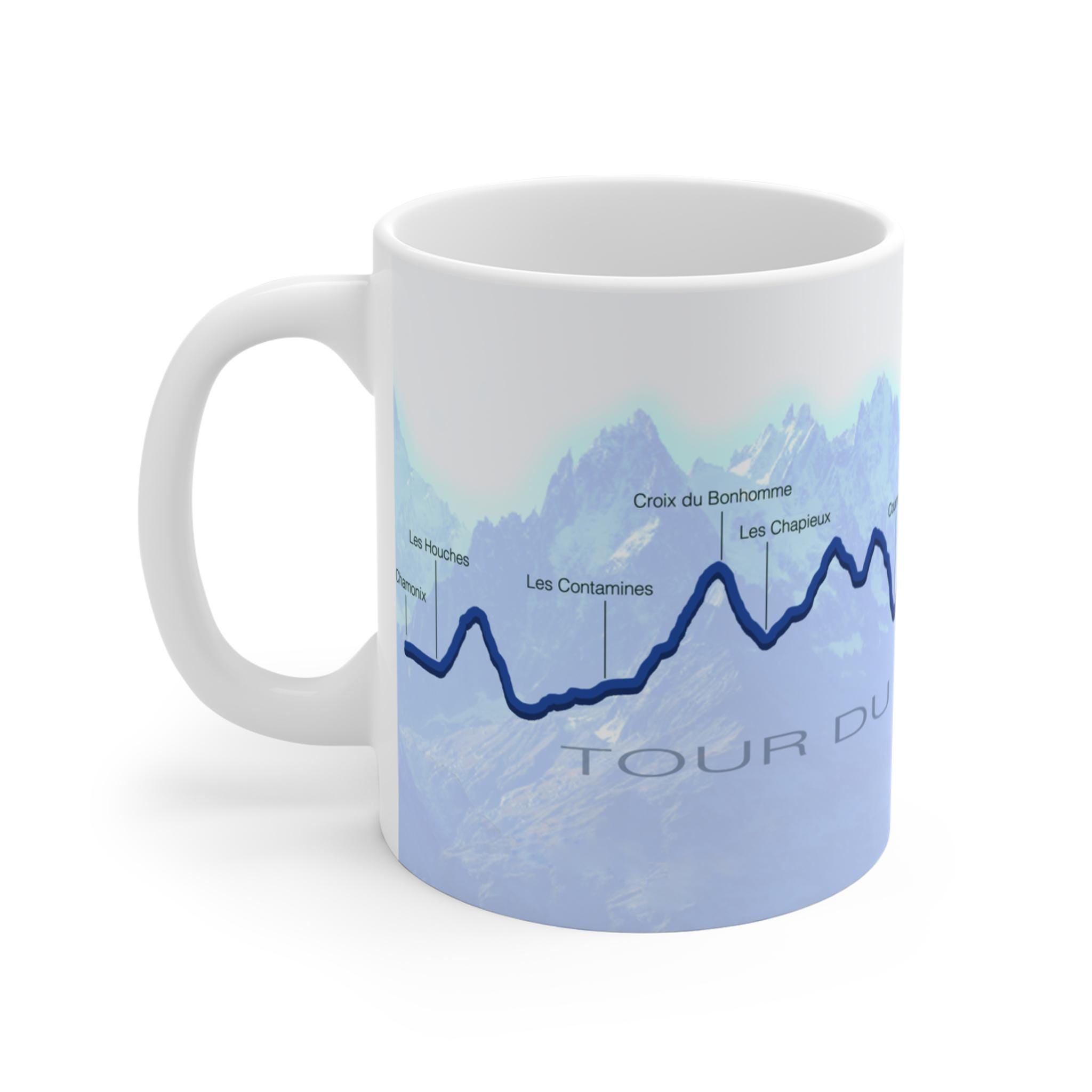 Tour Du Mont Blanc Elevation Profile Mug 11oz, Hiking Coffee Cup ...