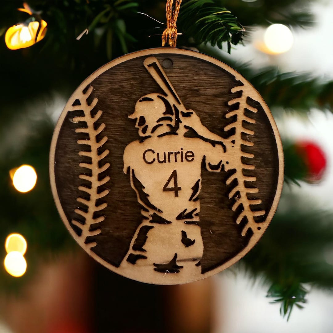 Personalized Baseball Ornament, Baseball Number, Custom Baseball ...