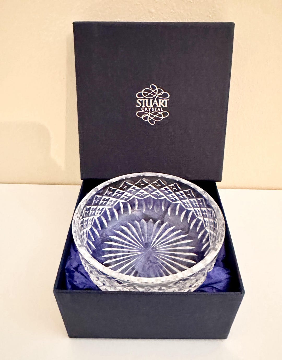 STUART Crystal Trinket Pin Dish Finger Bowl NEW IN Box - 10cm (4") - Etsy