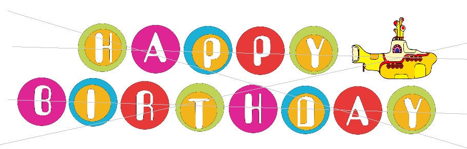 Printable Beatles Happy Birthday Banner Party Decorations - Etsy