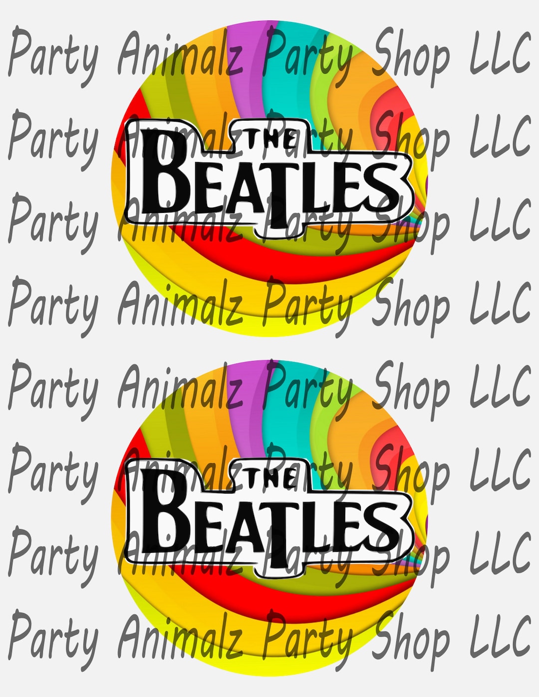 Printable 5in Neon Beatles Sign Centerpiece or Cupcake Topper Picks ...