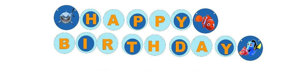 Printable Finding Nemo Happy Birthday Banner Party Decorations - Etsy ...