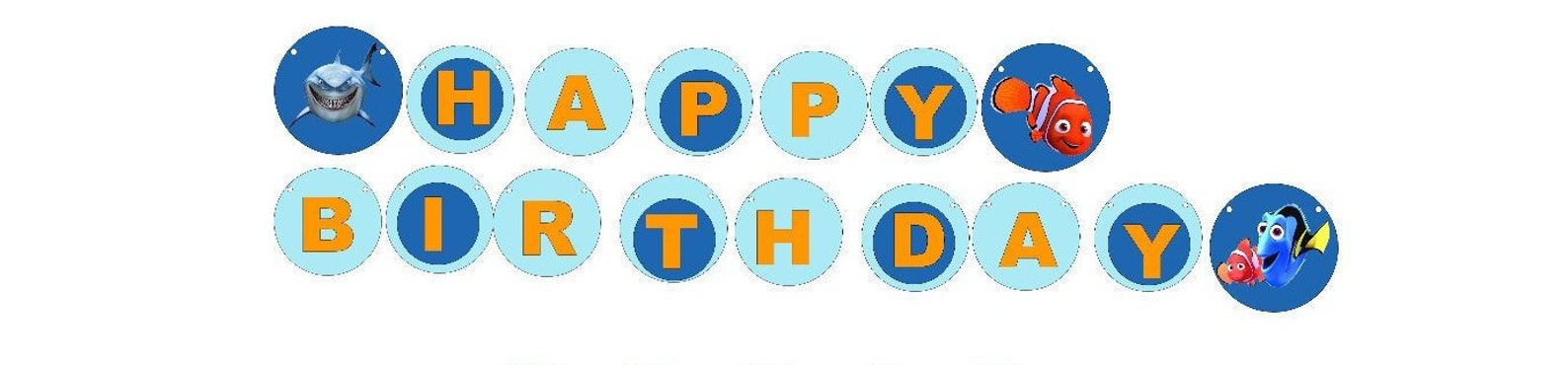 Printable Finding Nemo Happy Birthday Banner Party Decorations - Etsy ...