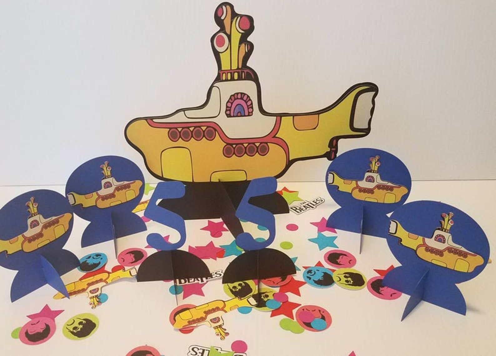 Printable Small Beatles Yellow Submarine Standing Centerpiece - Etsy