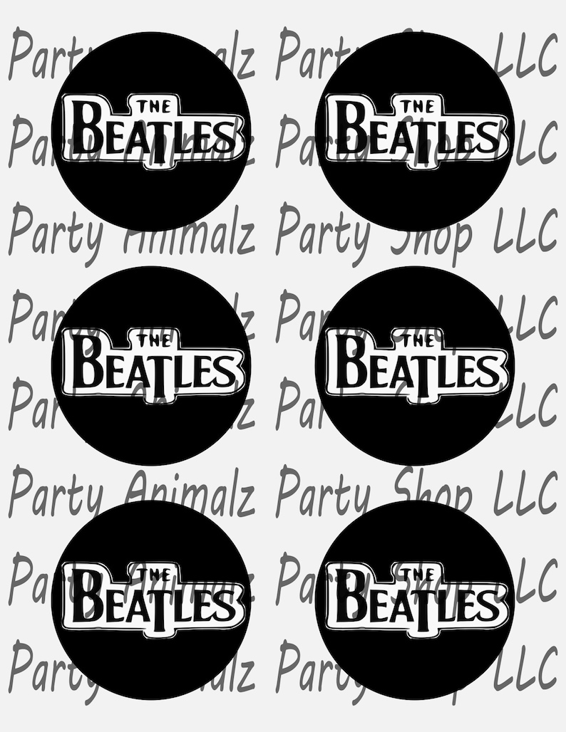 Printable Black Beatles Sign Cupcake Toppers Party Decorations - Etsy