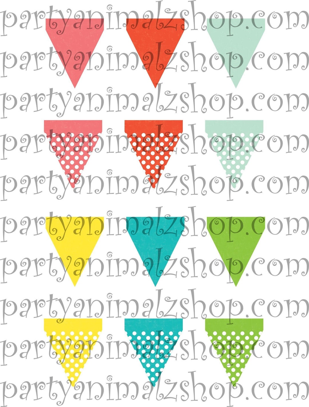 Printable Summertime Soiree 8" Teal and Yellow Pennant Banner Party ...