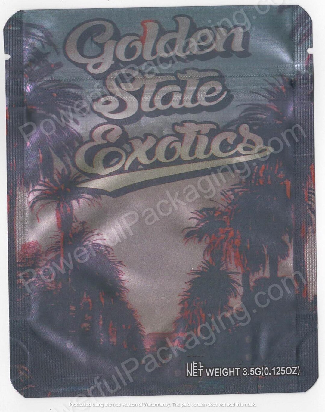 Golden State Exotics 3.5g Cali Packs Resealable Mylar Bags EMPTY ...