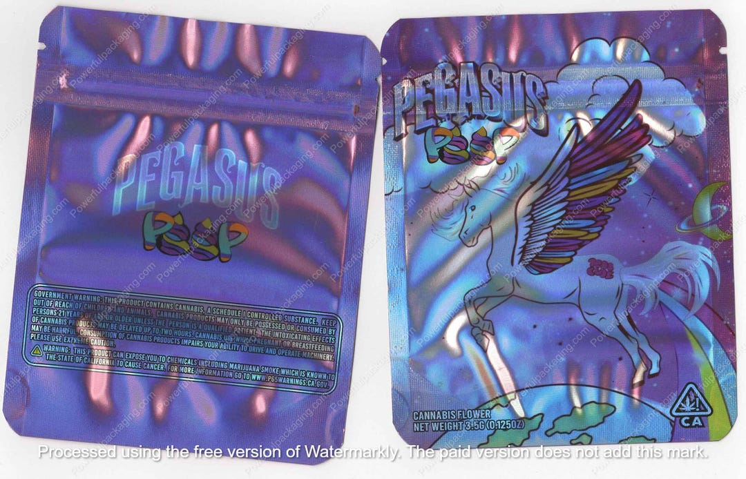 Pegasus Poop 3.5g Cali Packs Resealable Mylar Bags EMPTY Holographic - Etsy