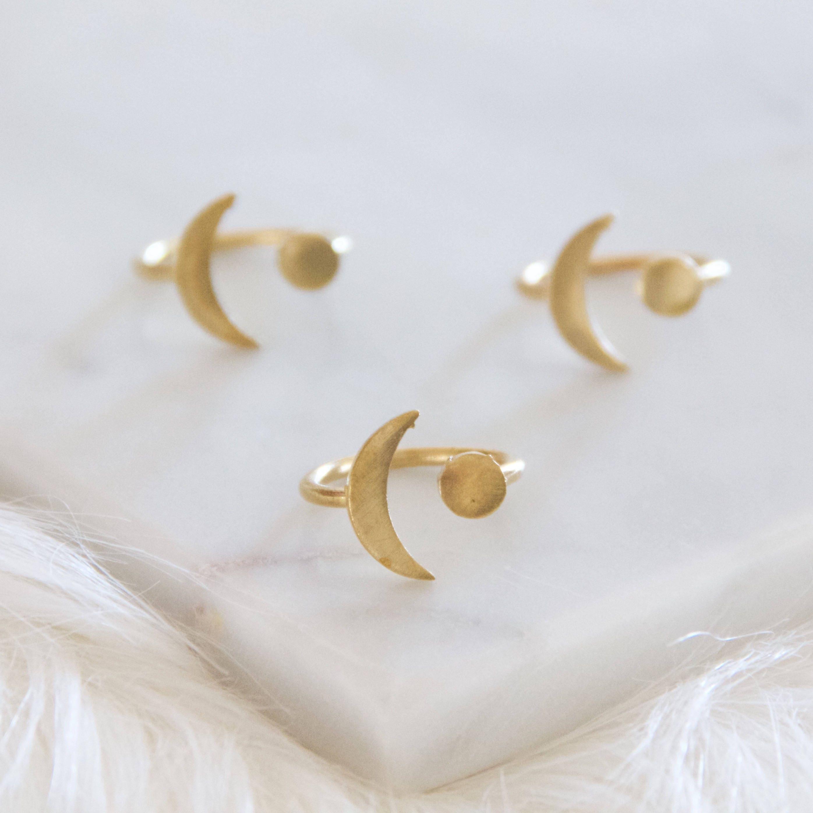 Crescent Ring Brass - Etsy