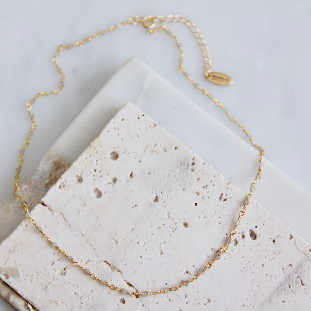 Moonstone Choker Necklace - Etsy