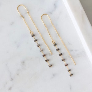 Titanium Beaded Threader Earrings - Etsy